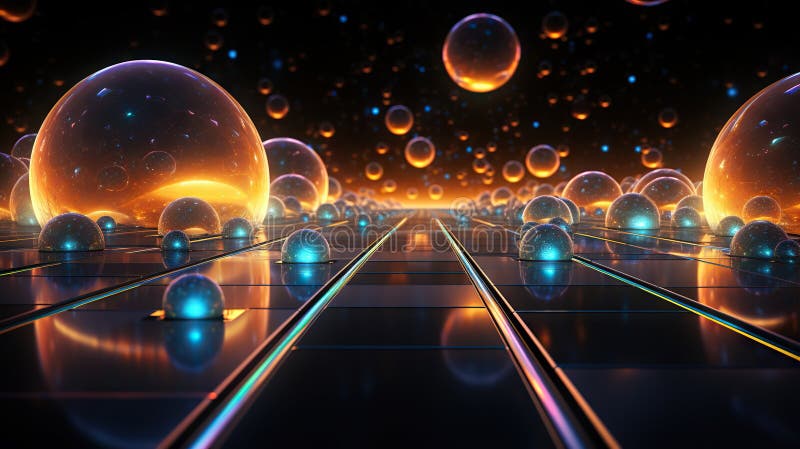 Celestial Elegance: Abstract Star-Filled Spheres in Sci-Fi Scene, 3D ...