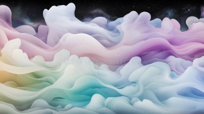 Celestial Elegance: a Celestial Artwork of Flowing Clouds and Stars ...