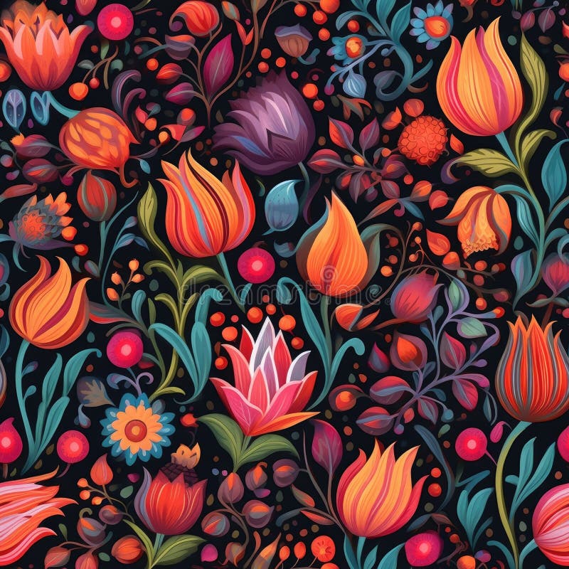 Celestial Elements with Earthly Botanical Elements Like Flowers, Plants ...