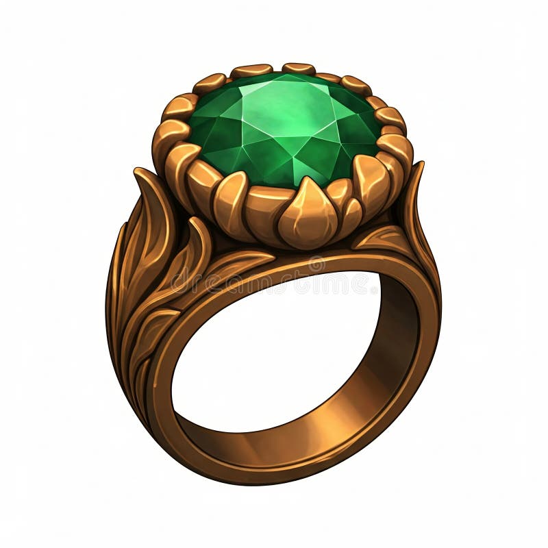 Celestial Emerald Ring stock illustration. Illustration of signet ...