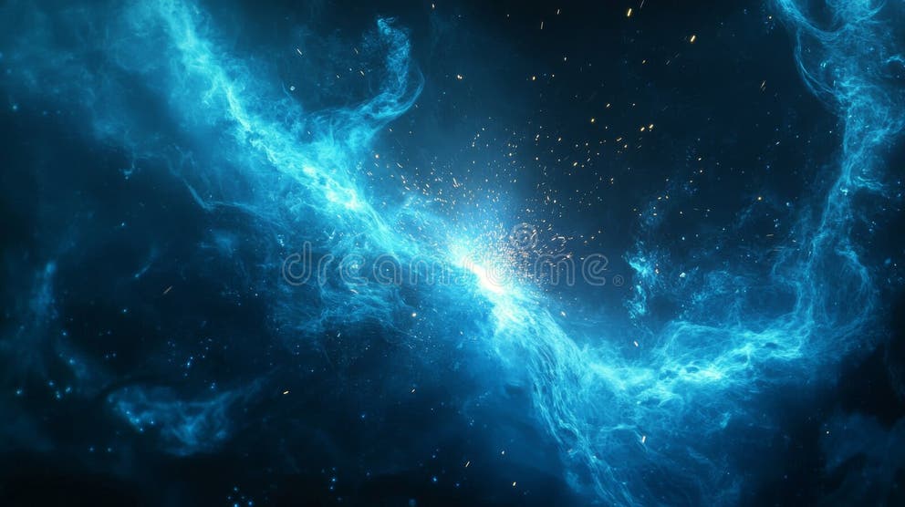 Celestial Energy Burst a Galactic Collision of Light and Plasma Stock ...