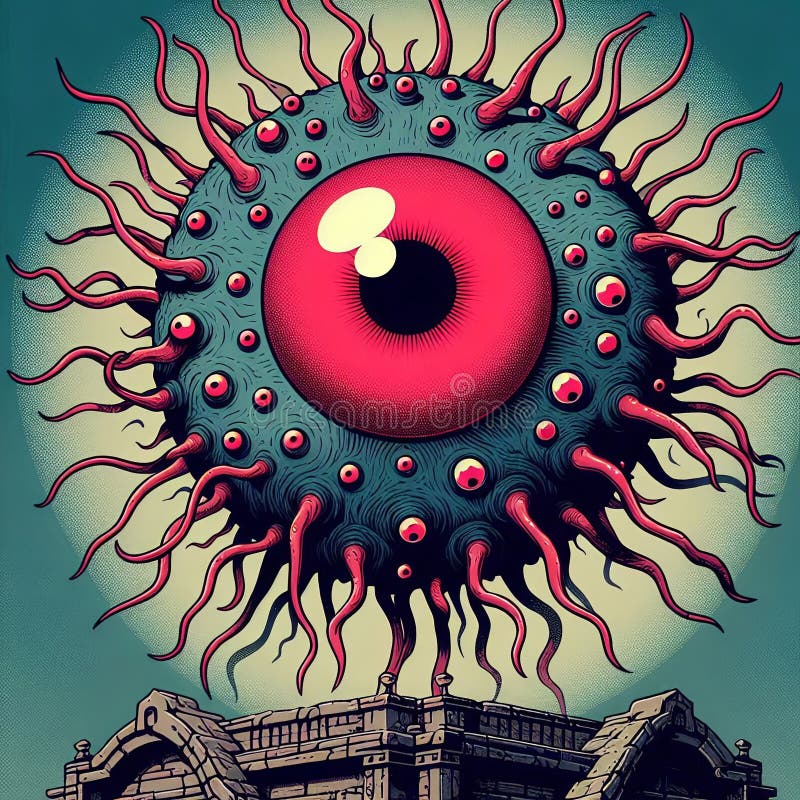 Mystical Entity with Hypnotic Gaze Stock Illustration - Illustration of ...