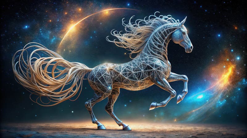 Celestial Equine a Galactic Stallion Leaps through Cosmic Dust and ...