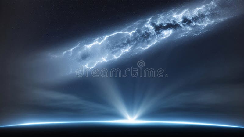 A Celestial Event with a Bright Light Shining through a Cloud Formation ...