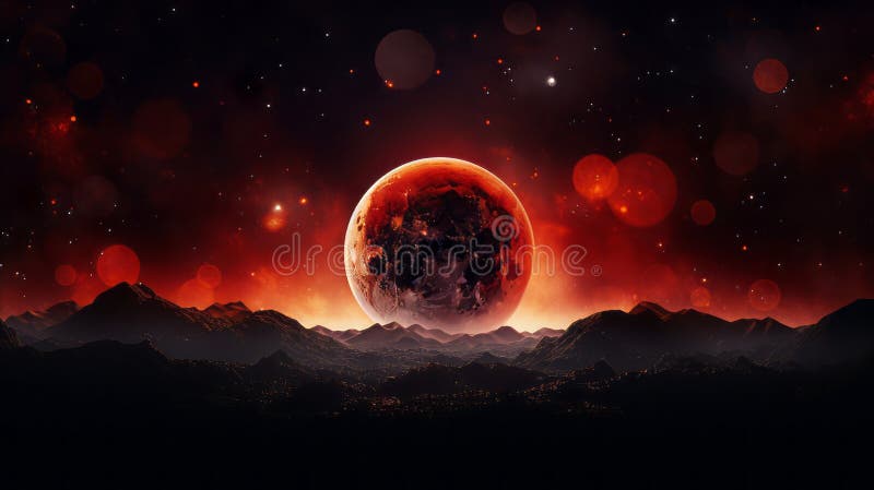 Celestial Event Lunar Eclipse Stock Illustration - Illustration of ...