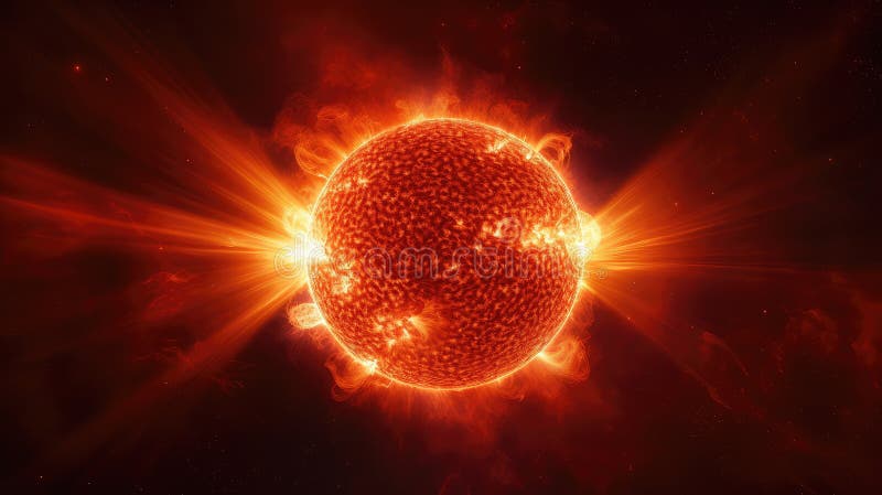 Celestial exploding sun stock illustration. Illustration of exploding ...