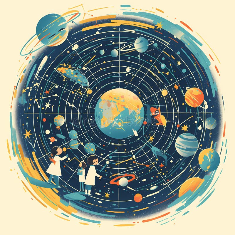 Celestial Exploration: a Journey through Space Stock Illustration ...