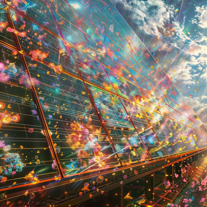 Celestial Explosion: Glass Ceiling, Generative Ai Stock Illustration ...