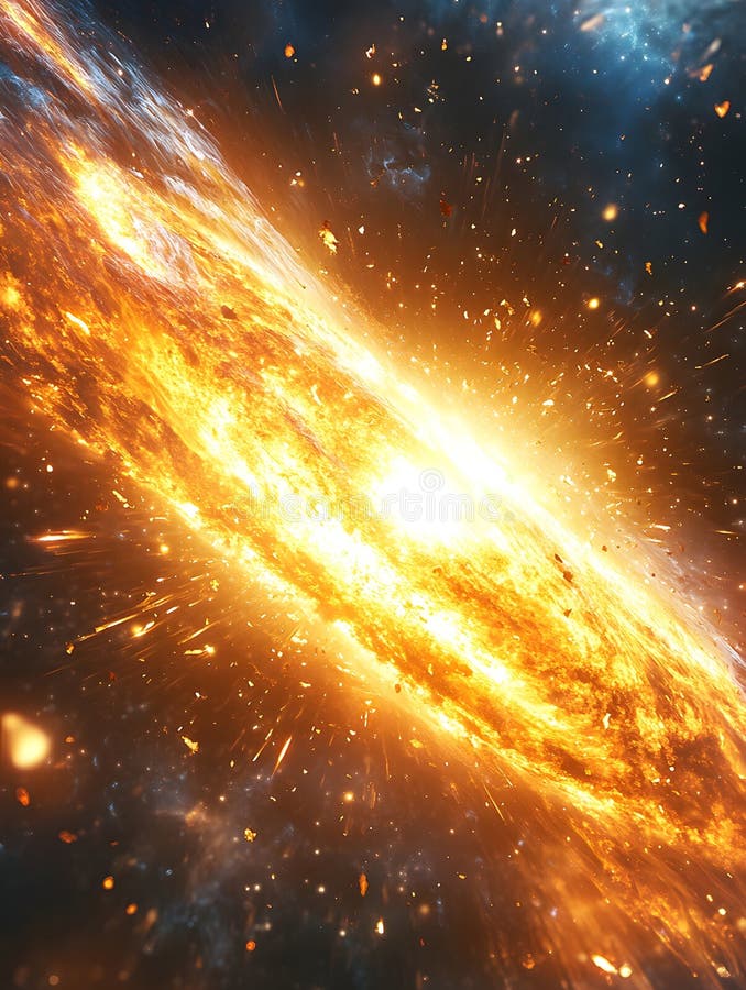 A Celestial Explosion of Fire and Light Illuminating the Vast Darkness ...