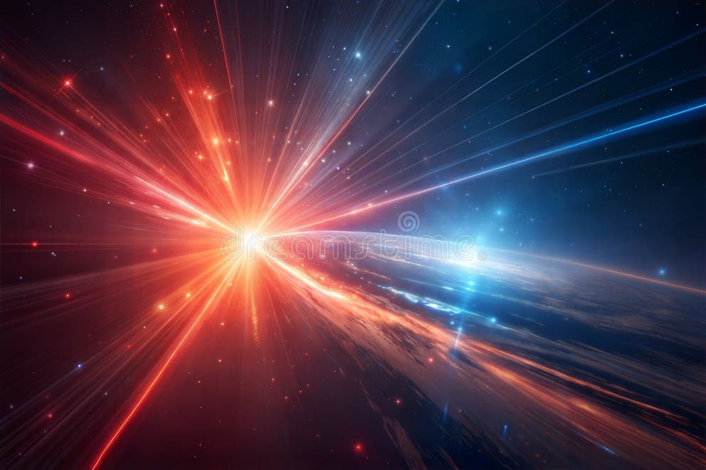 Celestial Explosion Over Earth: a Dramatic Cosmic Event Stock ...