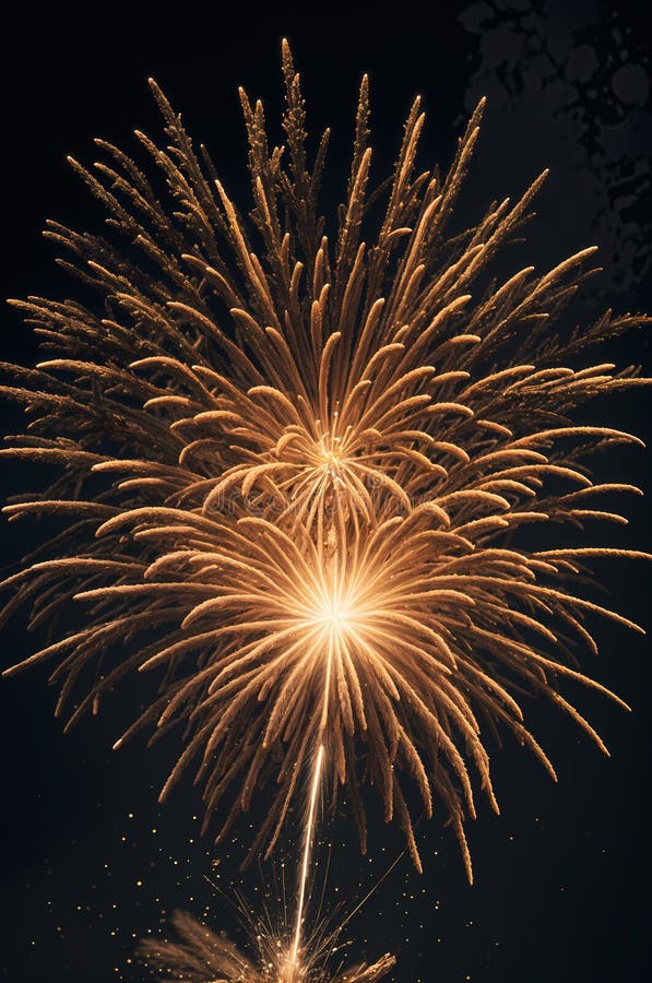 Celestial Fireworks in the Night Sky, Explosion Fire on Abstract ...