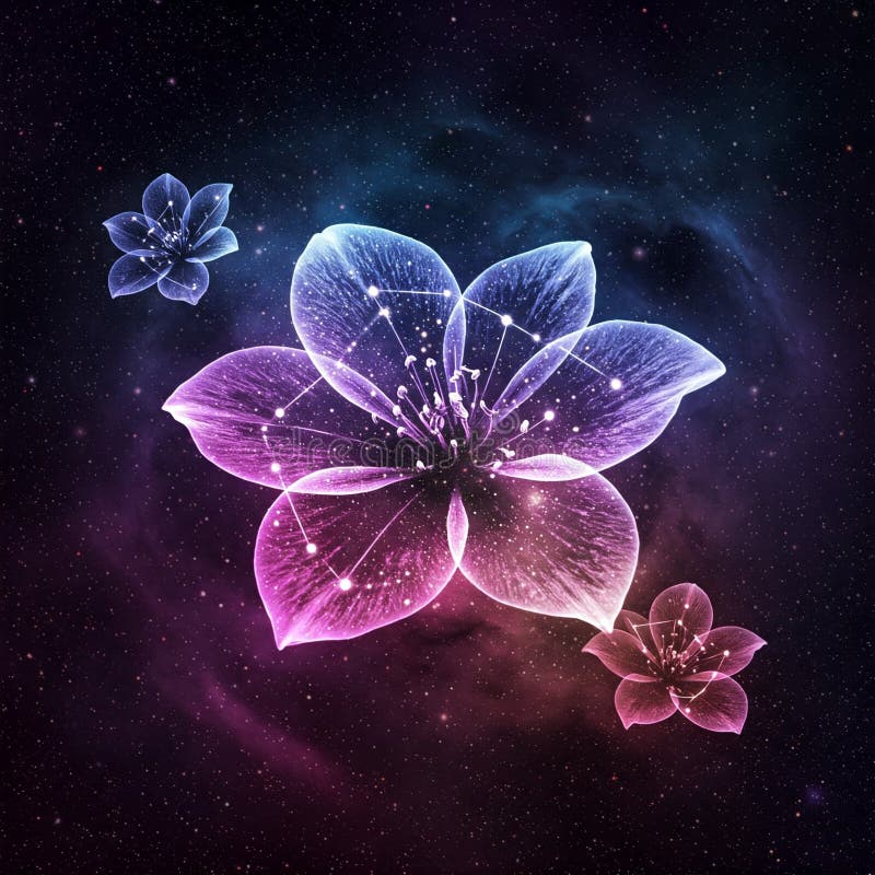 Celestial Flowers Constellation Nebula Starry Background Generated Ai Stock Photos - Free ...