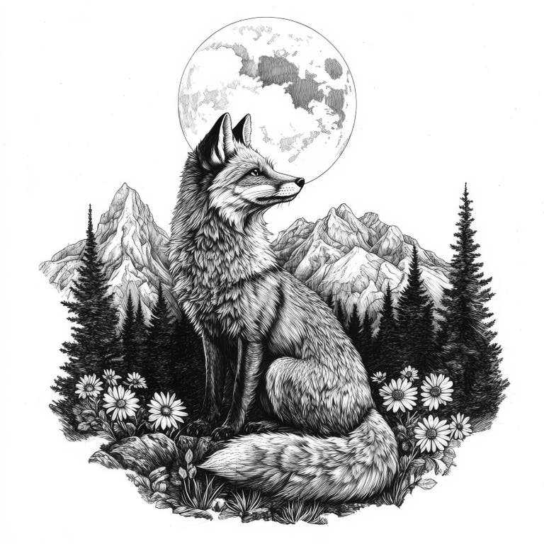 The Celestial Fox, a Mystical Creature, is Shown with a Serene ...