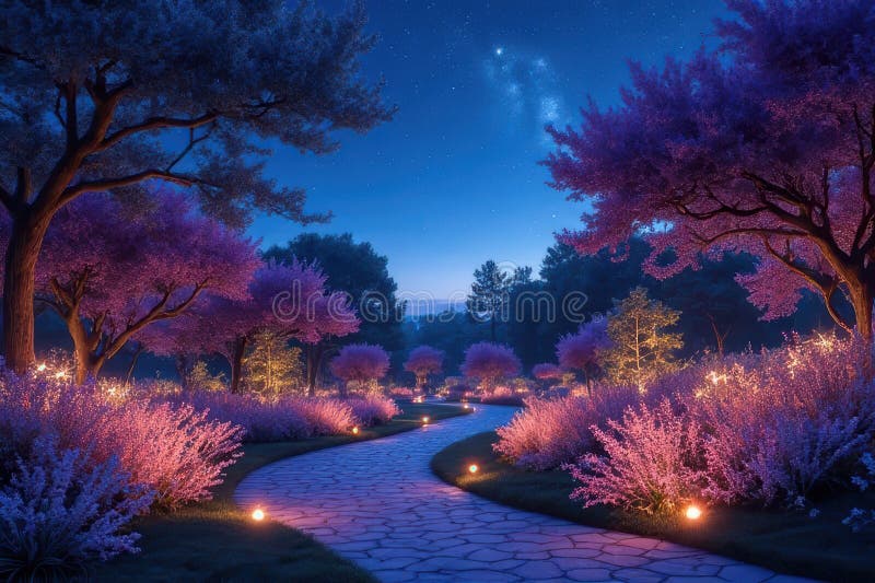 Luminous Bloom in the Cosmic Realm Stock Illustration - Illustration of ...