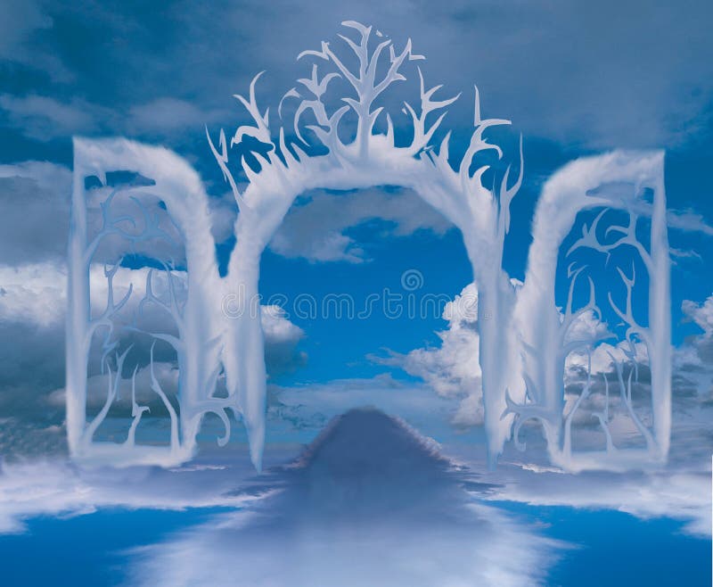 Celestial gates stock illustration. Illustration of clouds - 8379833