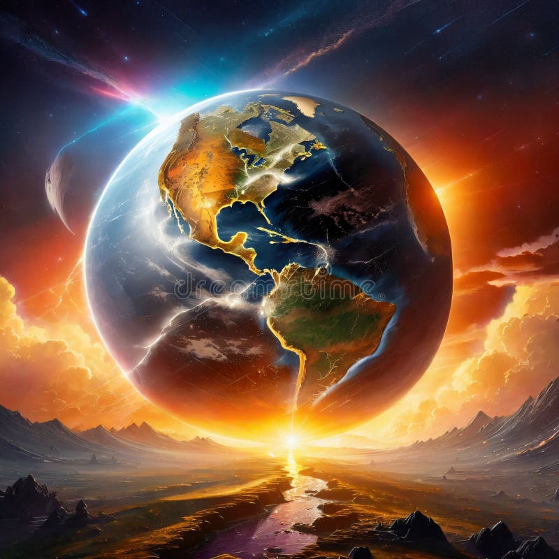 Celestial Gem: a Stunning View of Earth from the Cosmos Stock ...