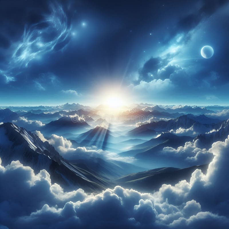 Celestial Glow: Sunlight Embraces the Sky S Atmosphere, Generative AI ...