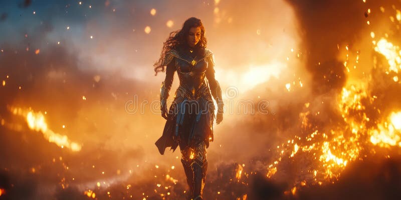 A Celestial Goddess Standing in a Glowing Aura for Mystical, Divine, or ...