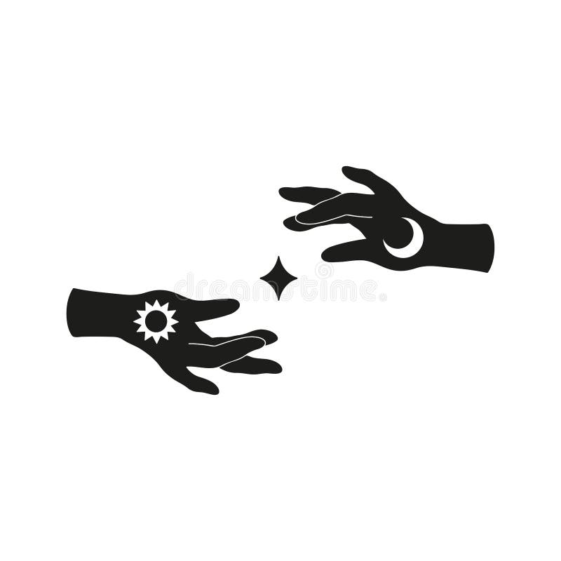 Celestial hands stock vector. Illustration of silhouette - 248052231