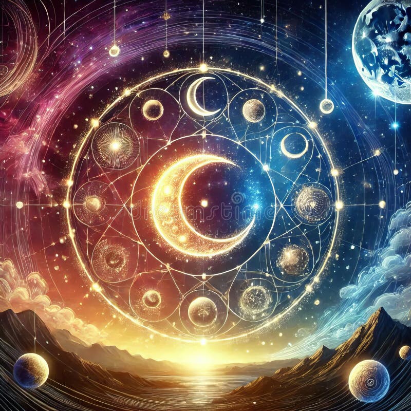 Celestial Harmony Celestial Bodies in Perfect Alignment Creating Stock ...