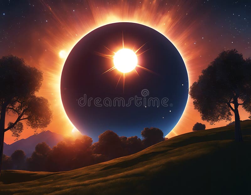 Celestial Harmony: the Dance of Light and Shadow Stock Illustration ...