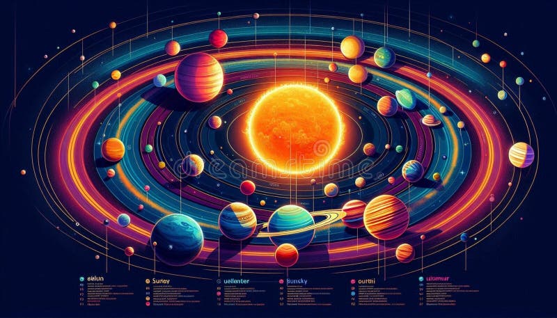 Celestial Harmony: Planets and Nebulas Stock Illustration ...