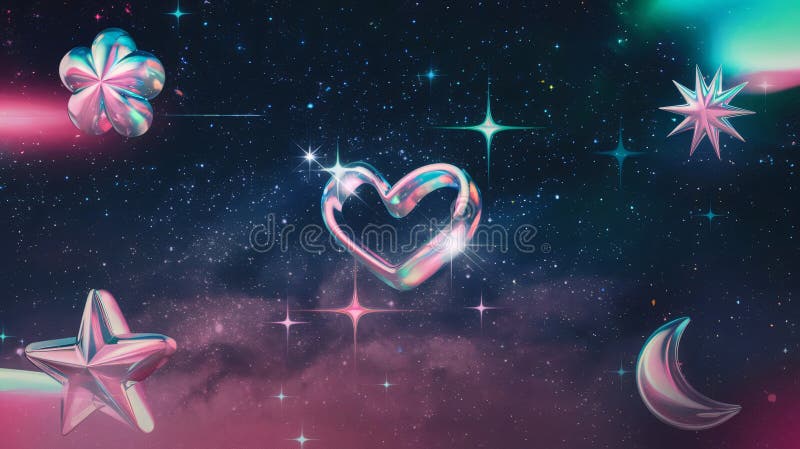 Celestial Heart, Romantic Galaxy Background with High Quality Image ...