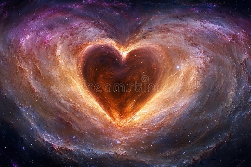 Cosmic Heart Nebula: a Fiery Heart-shaped Nebula Glows in the Vast ...