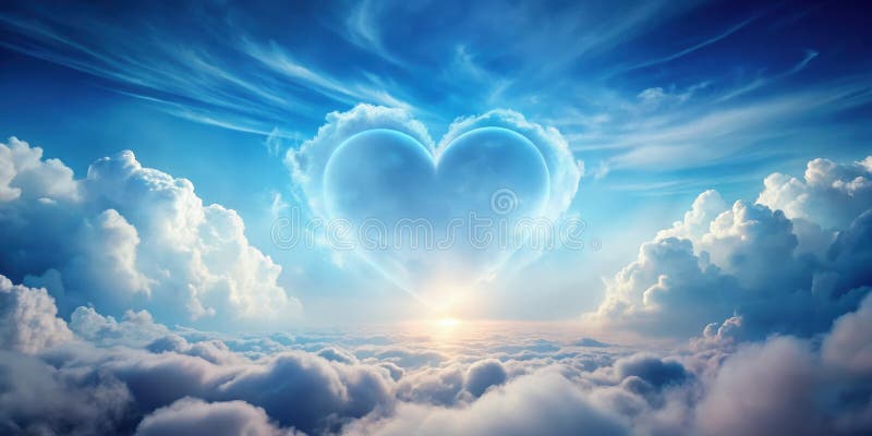 Celestial Heart Shaped Cloud Formation Above a Sea of Clouds at Sunrise ...