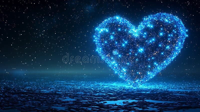 Celestial Heart a Sparkly Heart Shape Made of Stars Against a Night Sky ...
