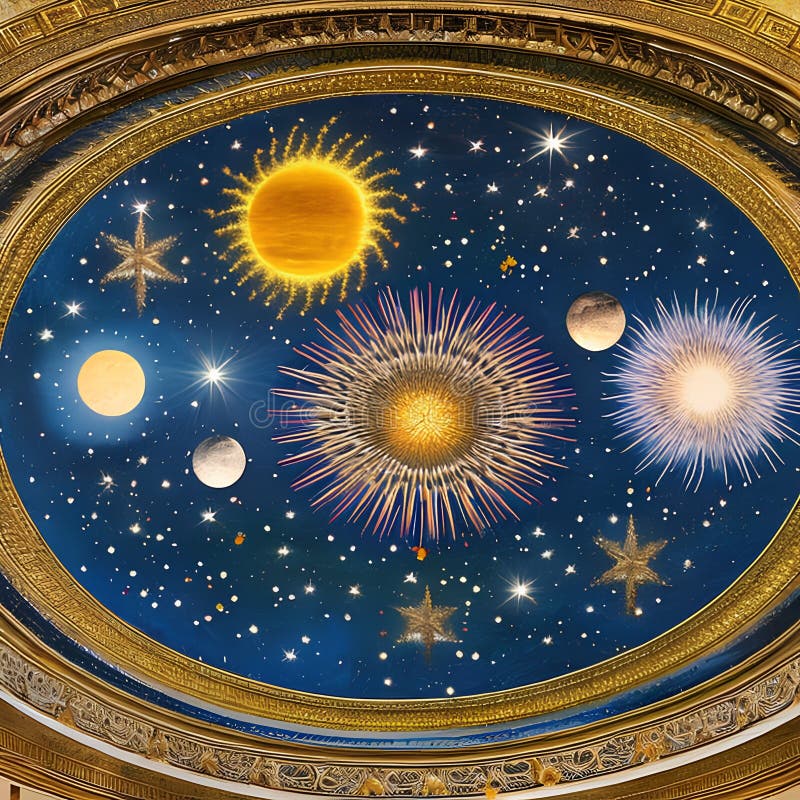 A Celestial Interpretation of the Four Seasons, with Suns and Moons ...