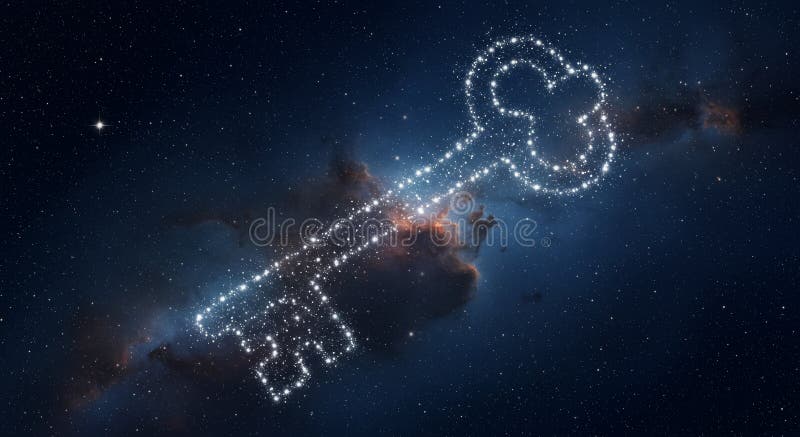 Celestial Key Unlocking the Universe a Cosmic Key Formed by Stars and ...