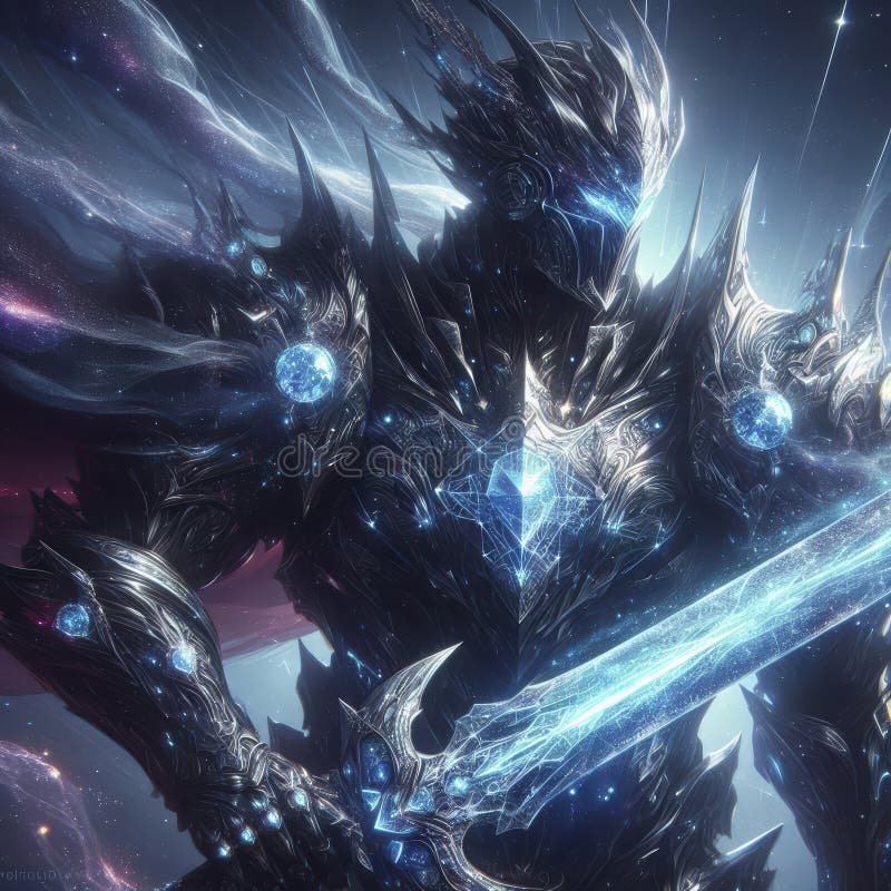 Celestial Knight: Fantasy Sci-Fi Artwork Stock Photo - Image of power ...