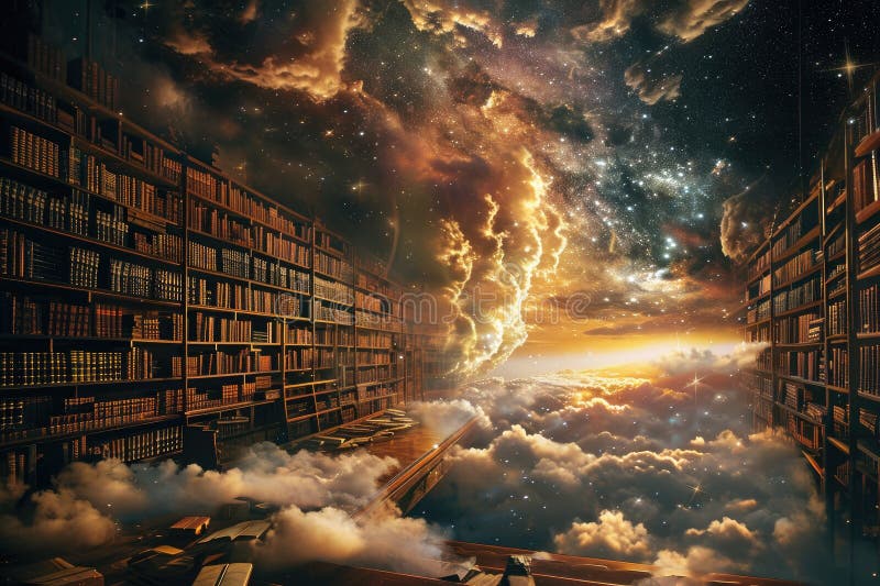 Celestial Knowledge: the Future Books Stock Illustration - Illustration ...