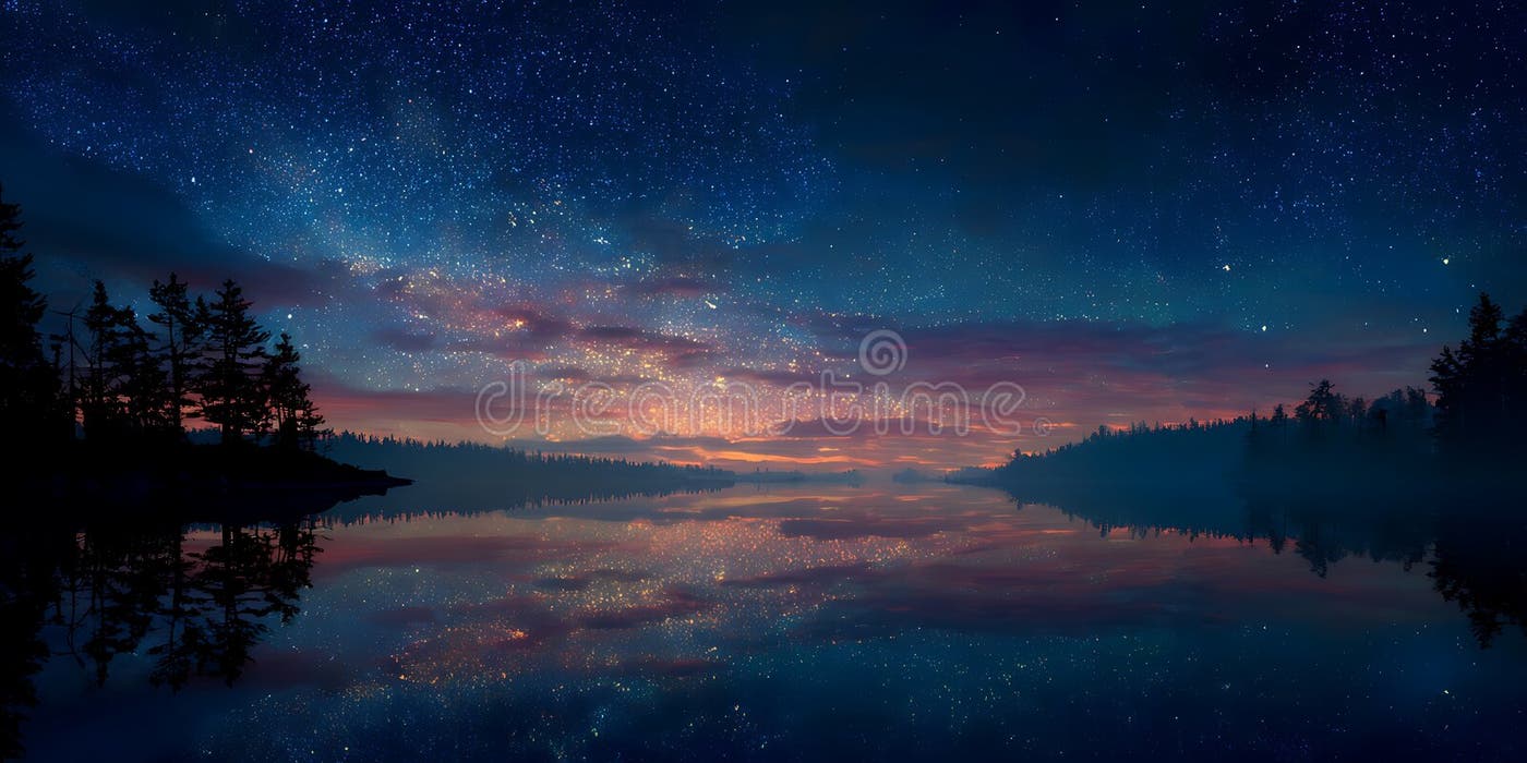 Celestial Lake Night Stock Illustrations – 8,480 Celestial Lake Night Stock Illustrations ...