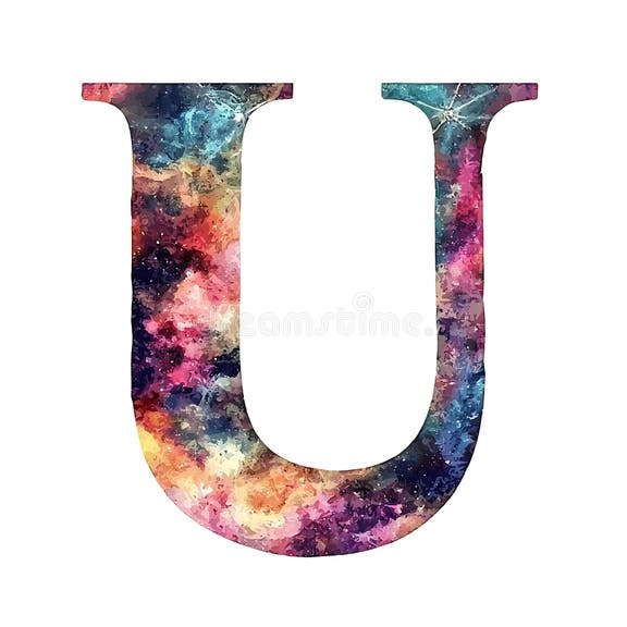 Celestial Letter U a Cosmic Alphabet Design Stock Illustration ...