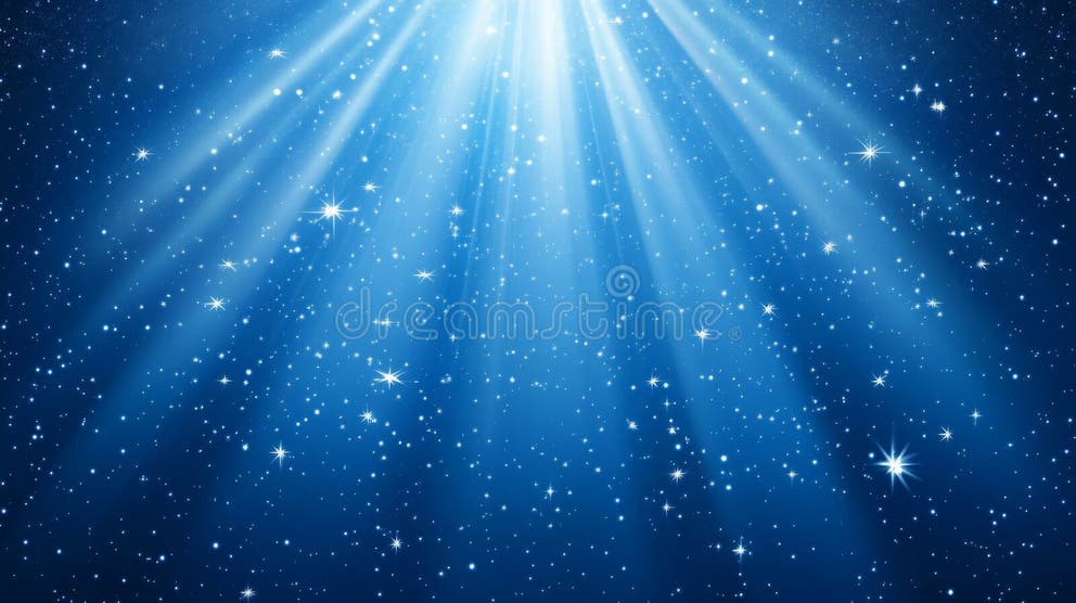 Celestial Light Beams Illuminate Starry Night Sky Stock Illustration ...