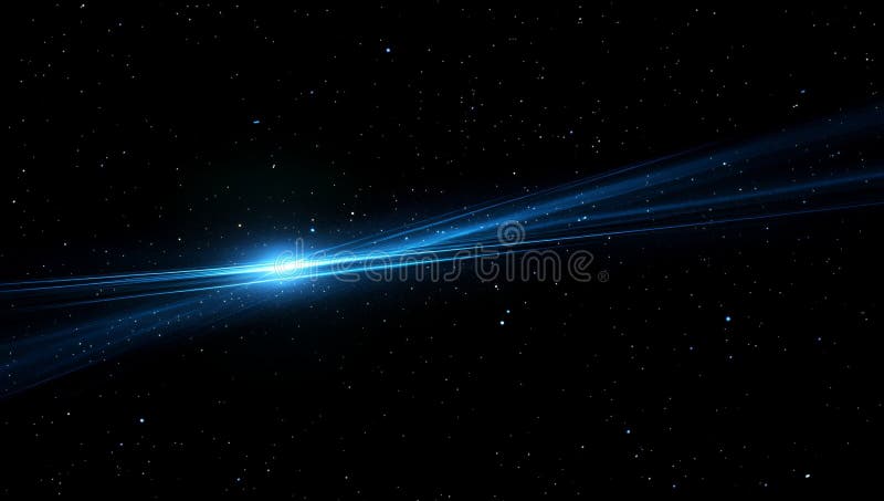 Celestial Light Rays Streaming Across Dark Night Sky Starry Background ...