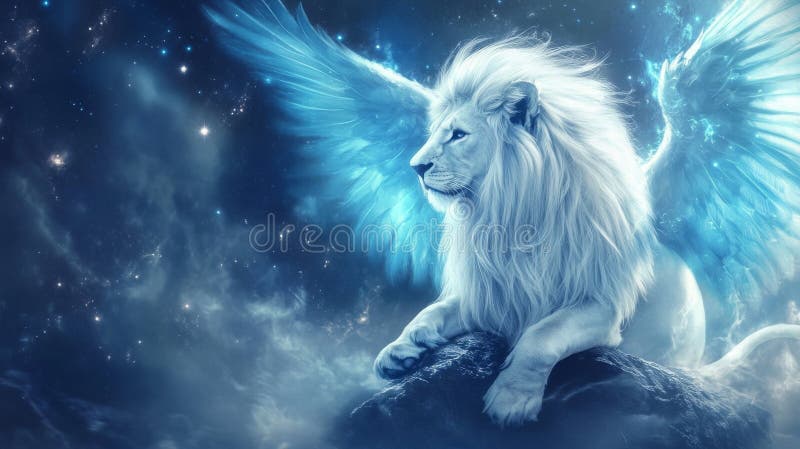 The Celestial Lion is a Majestic Creature of the Night Sky Stock Photo ...