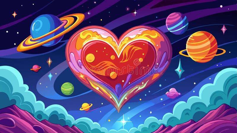 Celestial Love. a Heart-shaped Space Formation on Valentine S Day Stock ...