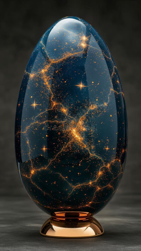 Celestial Magic Easter Egg with Golden Stars on Mystical Background Stock Photo - Image of ...