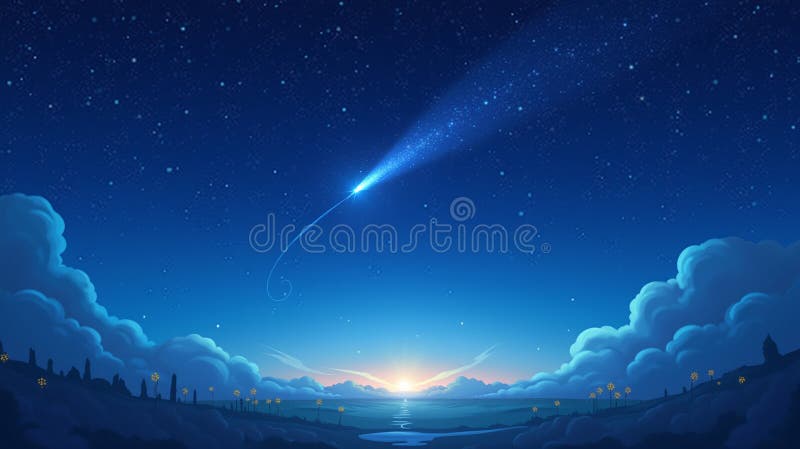 Celestial Magic: a Shooting Star S Journey Stock Illustration ...