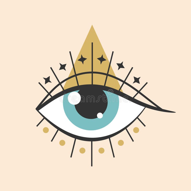Celestial Magical Eye Symbol Emblem. All Seeing Eye Stock Illustration ...