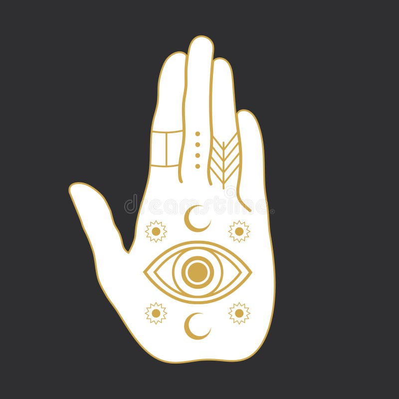 Celestial Magical Hand with a Sacred All Seeing Eye Symbol. Mystical ...