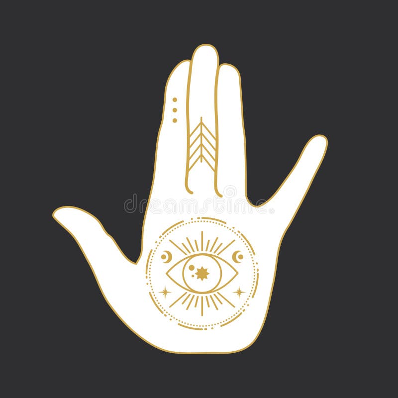 Celestial Magical Hand with a Sacred Eye Symbol. Mystical Boho Concept ...