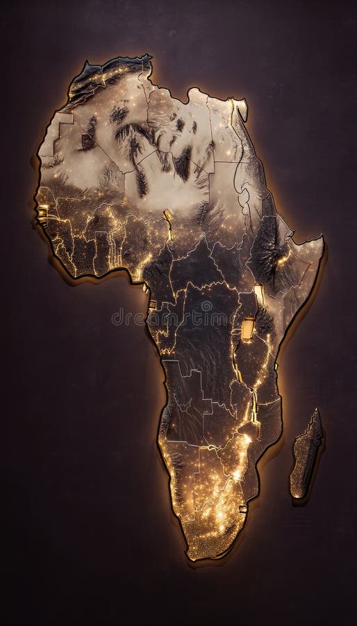 A Celestial Map of Africa Illuminated by Starlight, Highlighting the ...