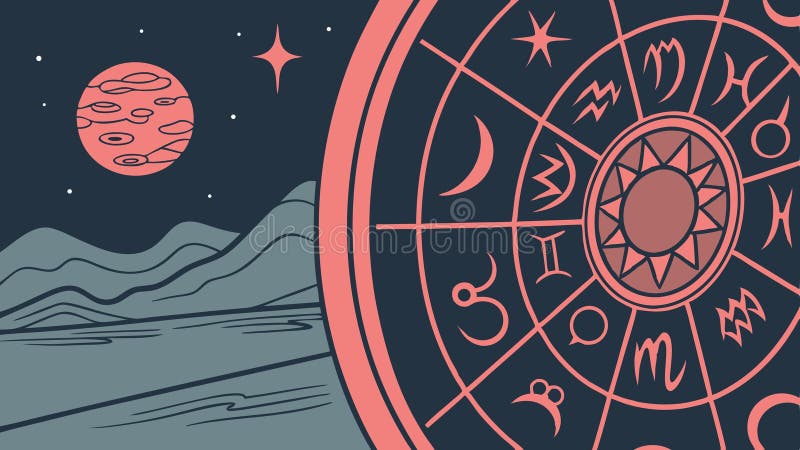 Celestial Map with Planets. Astrological Chart Illustration, Vector ...