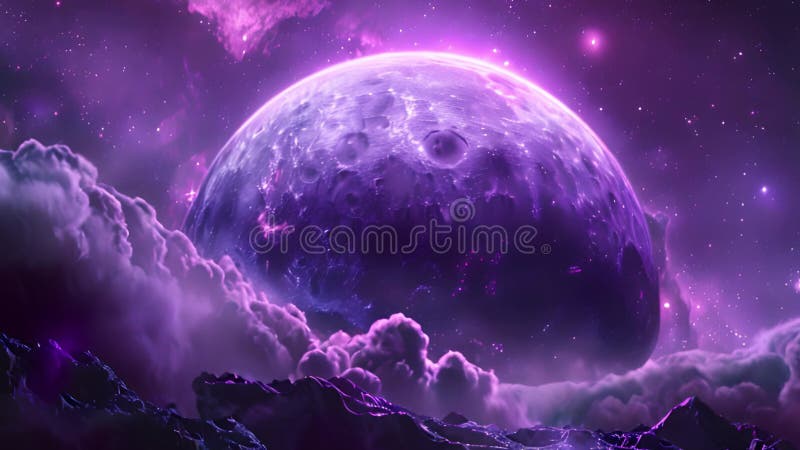 Celestial Marvel: Animated Planet View in Mesmerizing Space. Stock ...