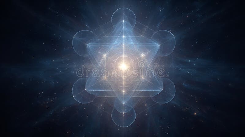 Celestial Metatron S Cube. Geometric Light Pattern Radiating in Cosmic ...