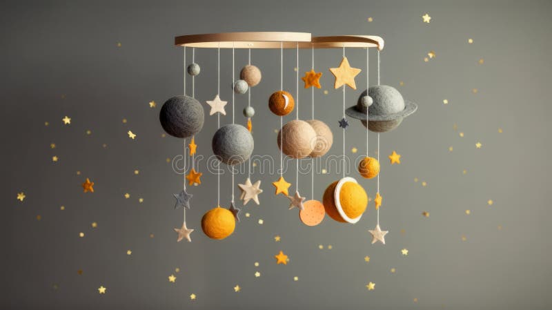 A Celestial Mobile with Planets and Stars. Generative Ai Stock Image ...